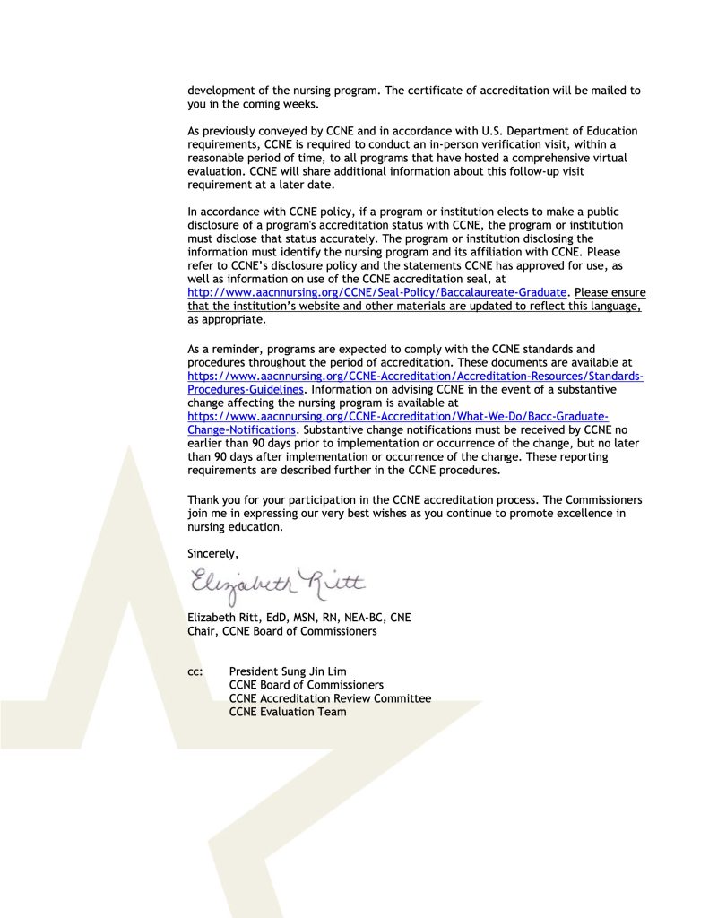 CCNE Accreditation – WMU